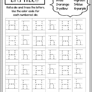 26 Printable Alphabet Roll and Trace Worksheets. Preschool-kdg Phonics ...