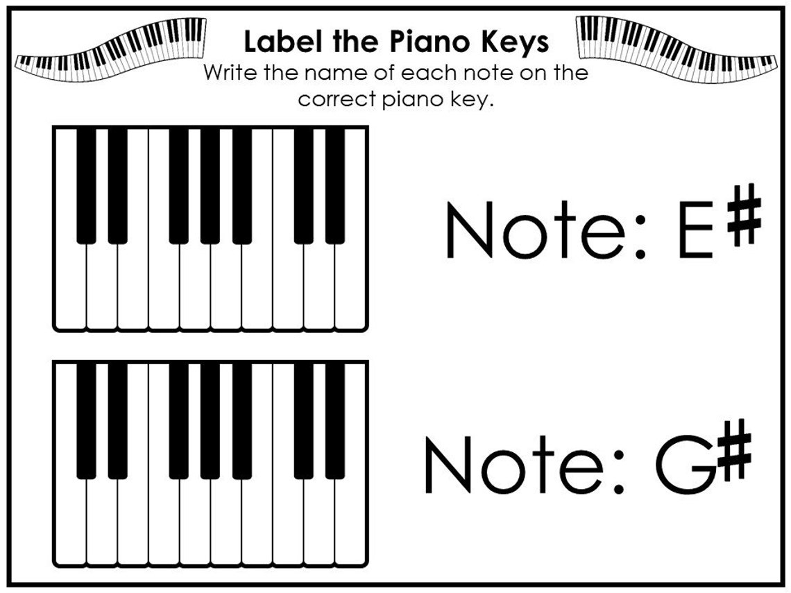 15 Label the Piano Keys Worksheets. Beginning Piano Music. Preschool ...
