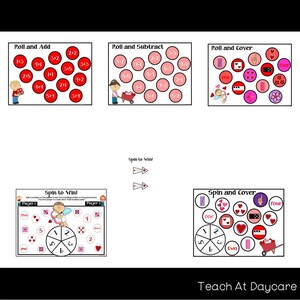 10 Printable Valentine's Day Themed Kindergarten Math Center Games and ...