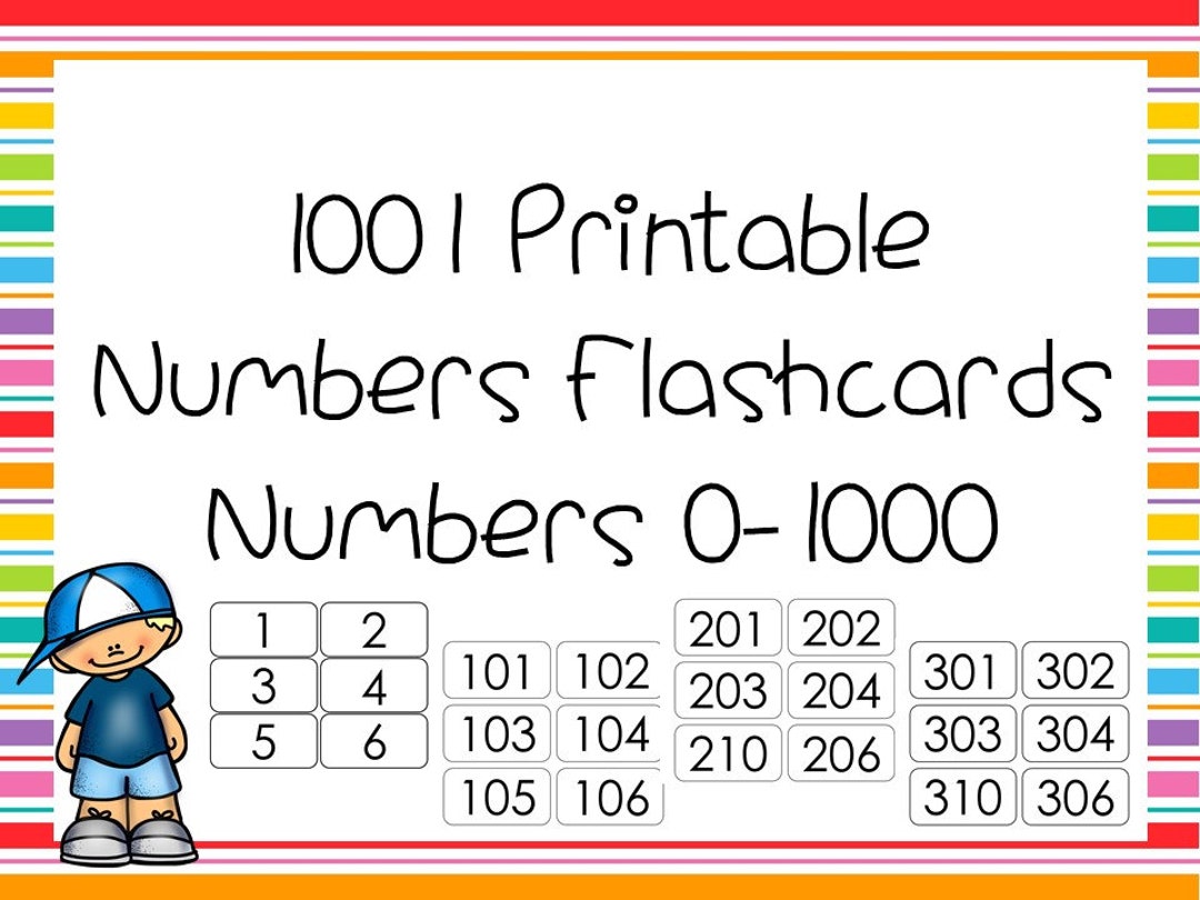 1001 Numbers Flashcards. Numbers 0-1000. Preschool-3rd Grade Math and ...