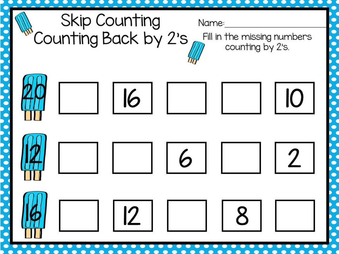 40 Printable Summer Themed Skip Counting Worksheets/work Mats. - Etsy