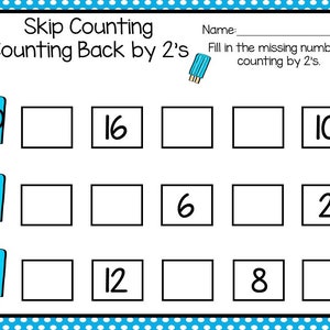 40 Printable Summer Themed Skip Counting Worksheets/work Mats. Count by ...
