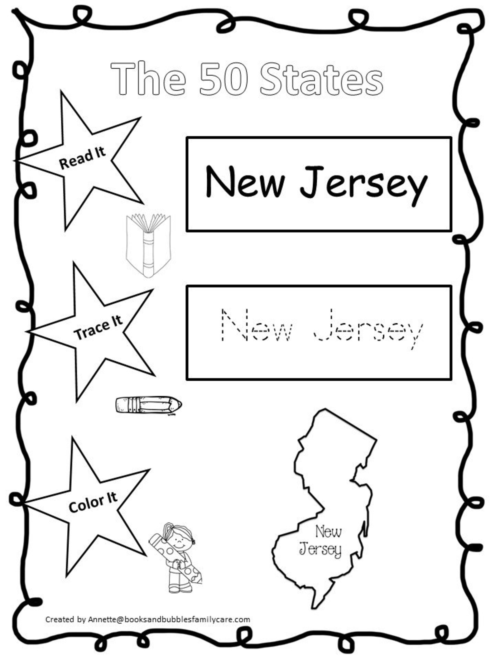 The 50 States Read It Trace It Color It Geography - Etsy