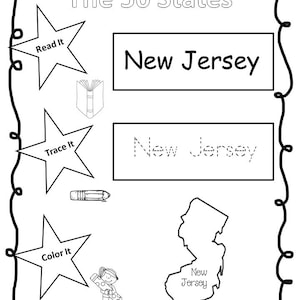 The 50 States Read It, Trace It, Color It Geography Worksheets ...