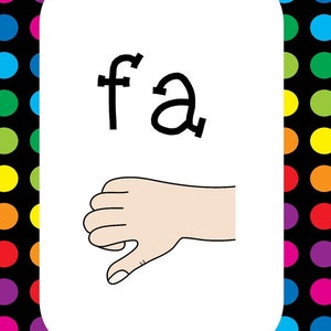 8 Rainbow Polka Dot Solfege Kodaly Hand Signs Posters. Full Page ...