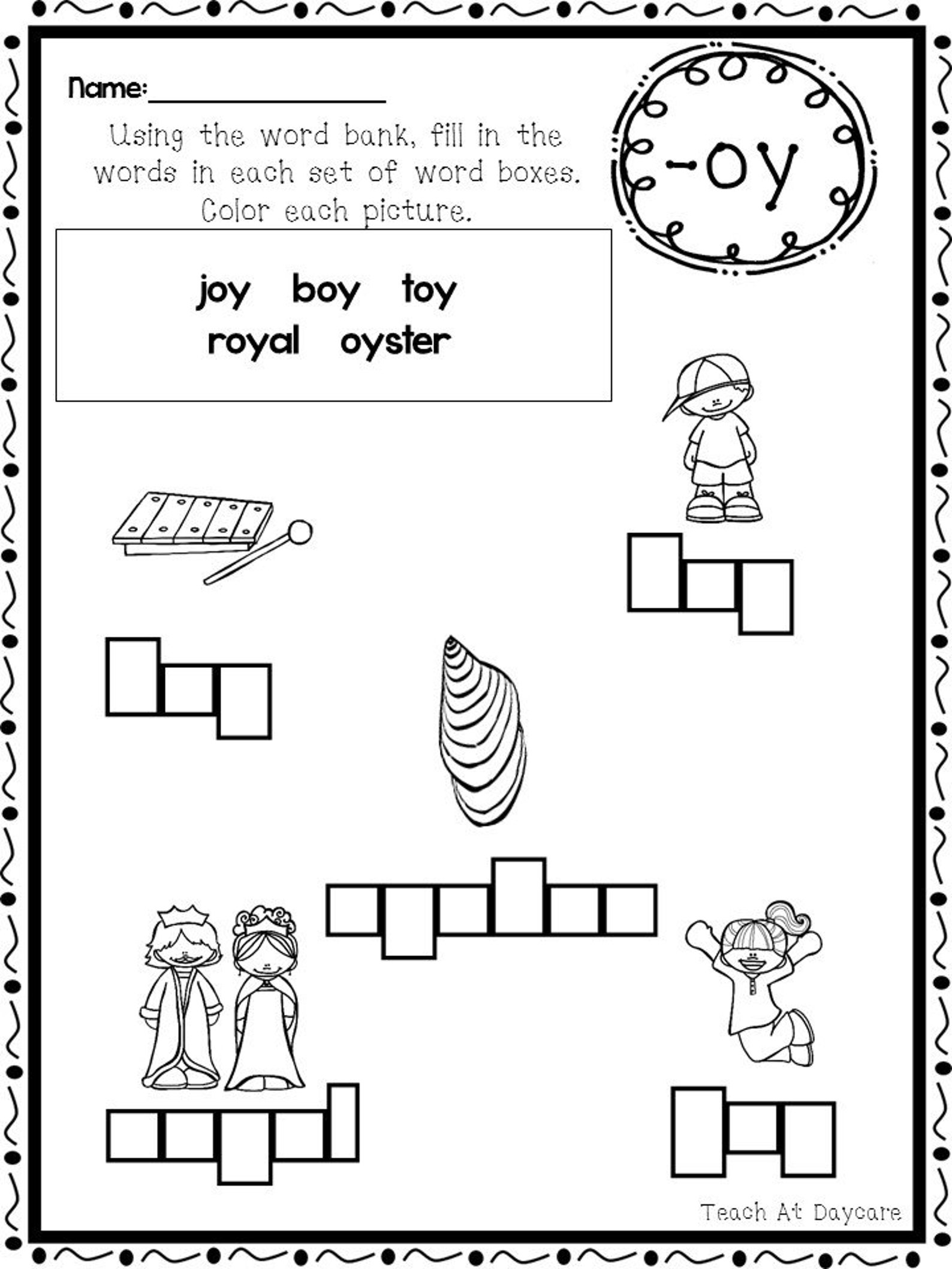 10 Printable Diphthongs Box Write Worksheets. Kindergarten-2nd Grade ...