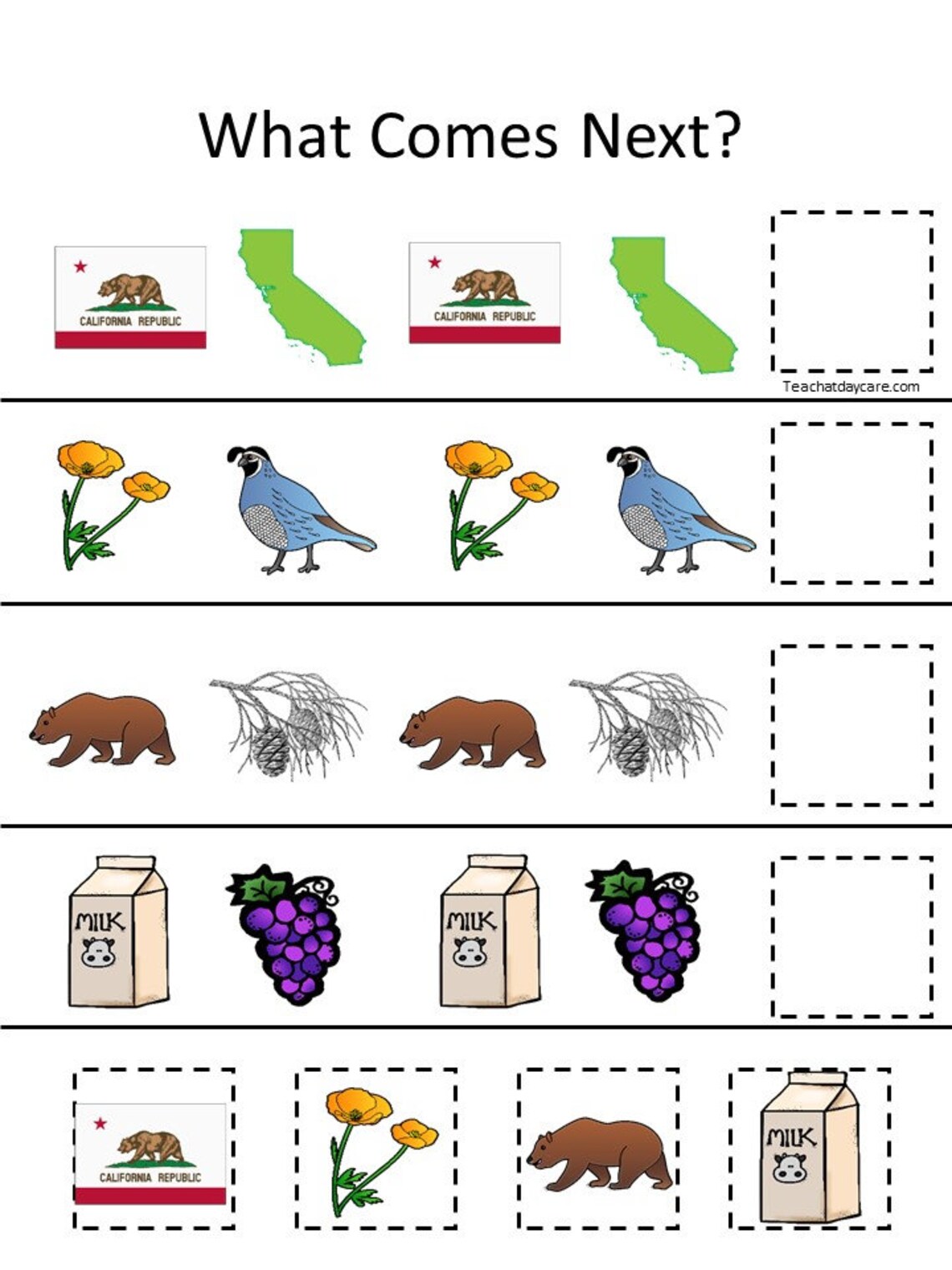 30 California State Symbols themed Learning Games Download. | Etsy