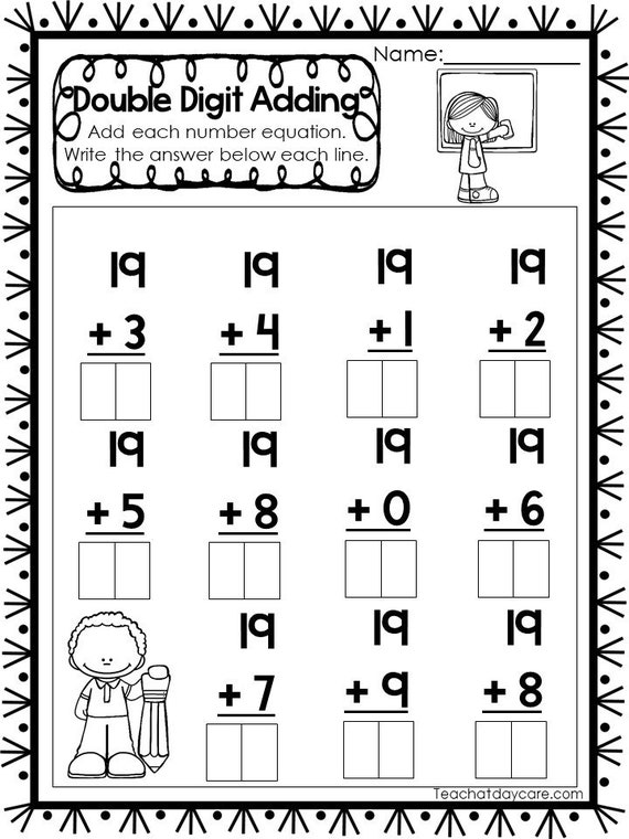 Double Digit Worksheets Adding Two Digit Doubles (A)