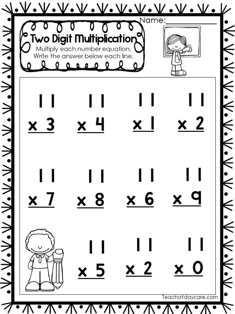15 Printable Two Digit Multiplication Worksheets. Numbers - Etsy