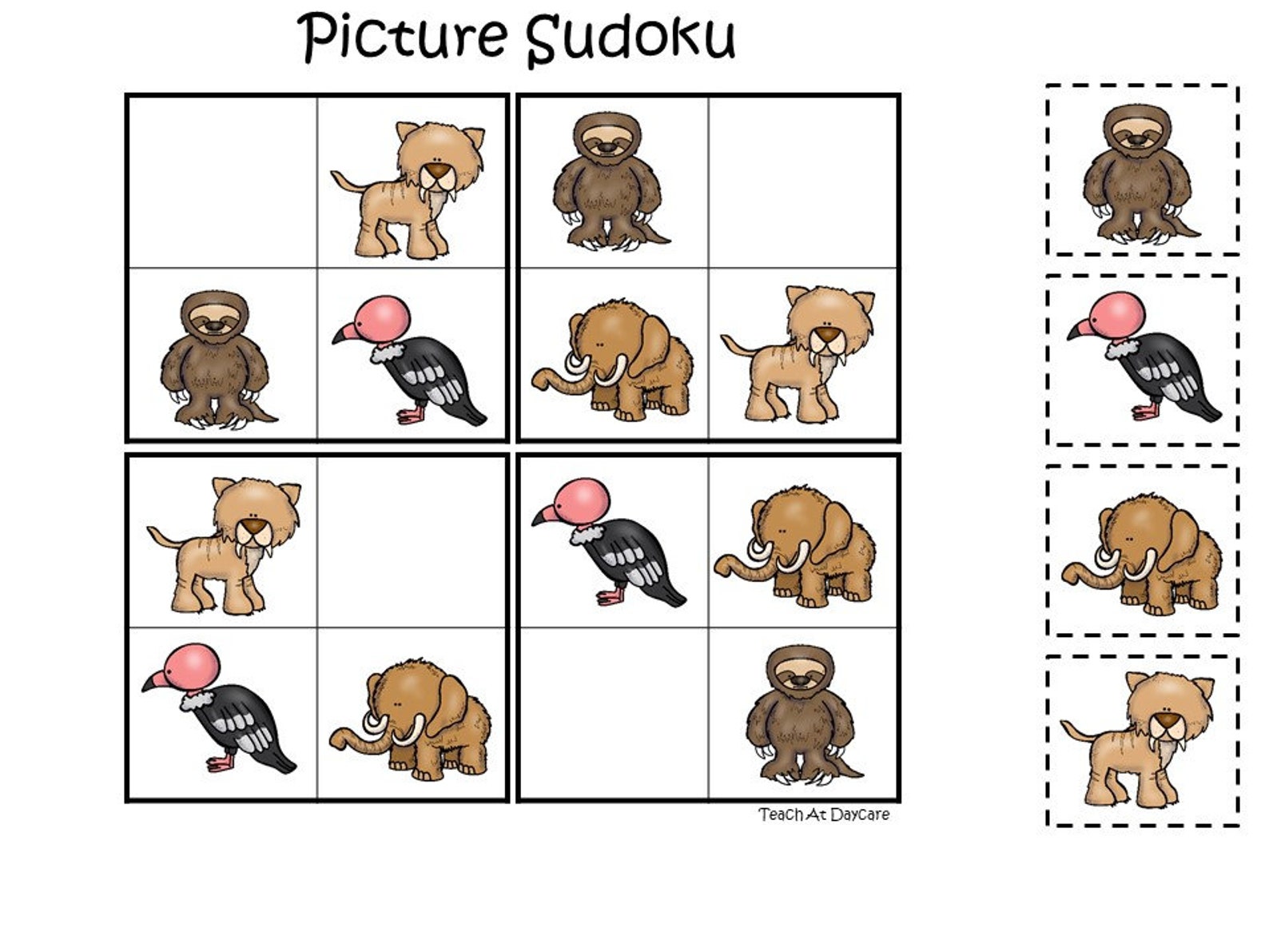 30 Printable Ice Age Animals Preschool Educational Games - Etsy Canada