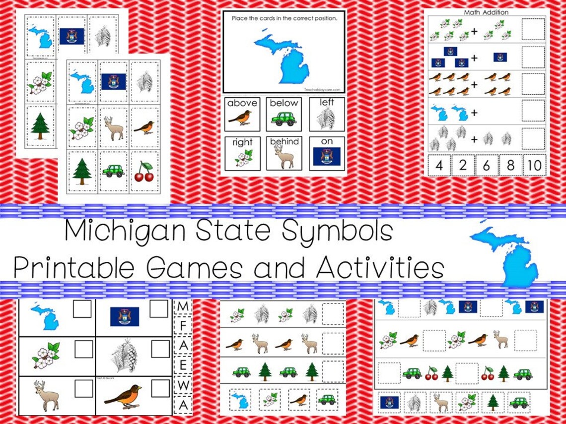 30 Michigan State Symbols Themed Learning Games Download. ZIP - Etsy