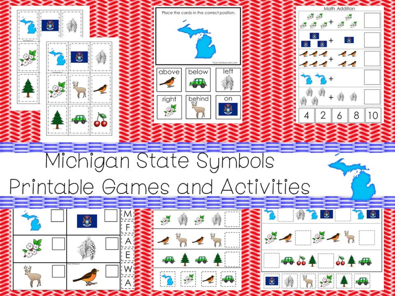 30 Michigan State Symbols Themed Learning Games Download. ZIP - Etsy