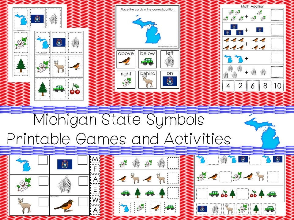 30 Michigan State Symbols themed Learning Games Download. ZIP - Etsy.de