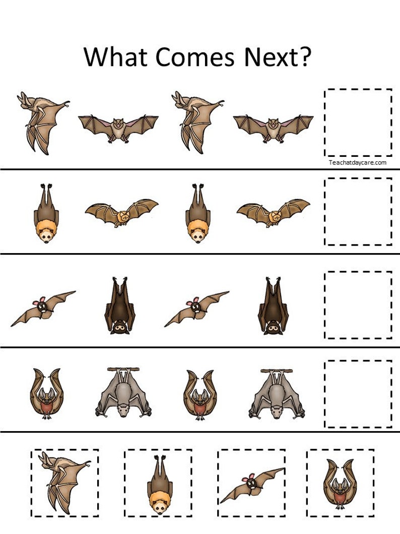 30 Bats Printable Preschool Educational Games Download. Games | Etsy