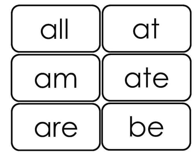 52 Dolch Primer Sight Word Flash Cards Printable. Kindergarten ...