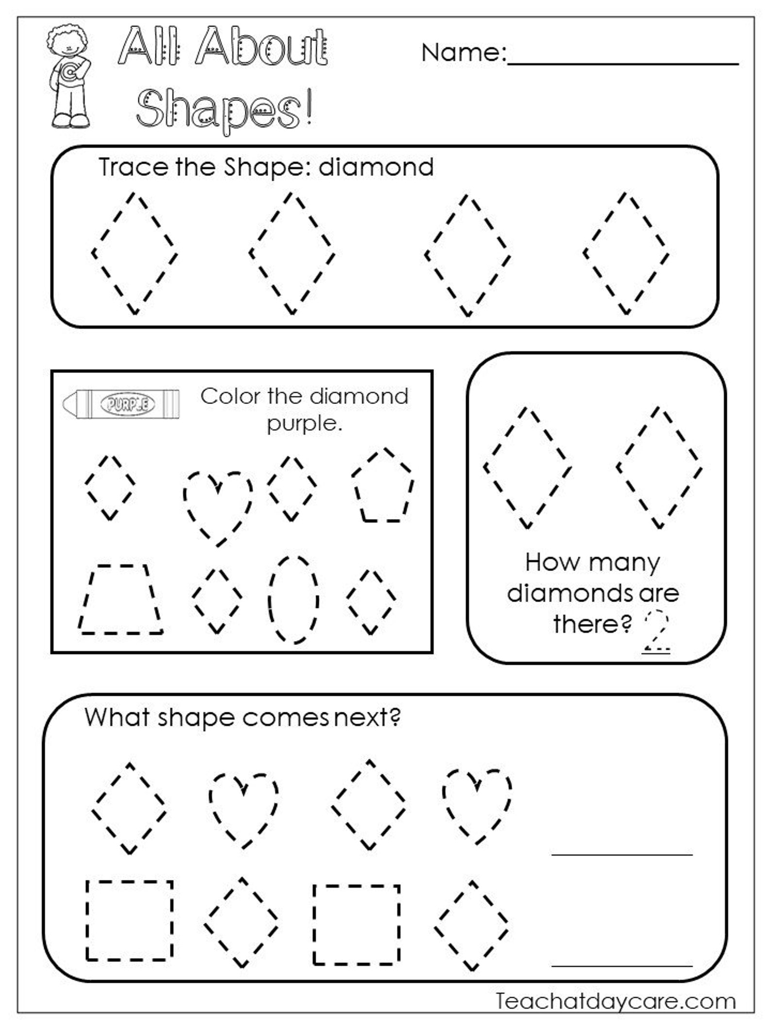 All About Shapes Worksheets. 11 Printable Shapes Worksheets. Preschool ...