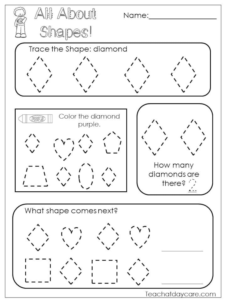 All About Shapes Worksheets. 11 Printable Shapes Worksheets. | Etsy