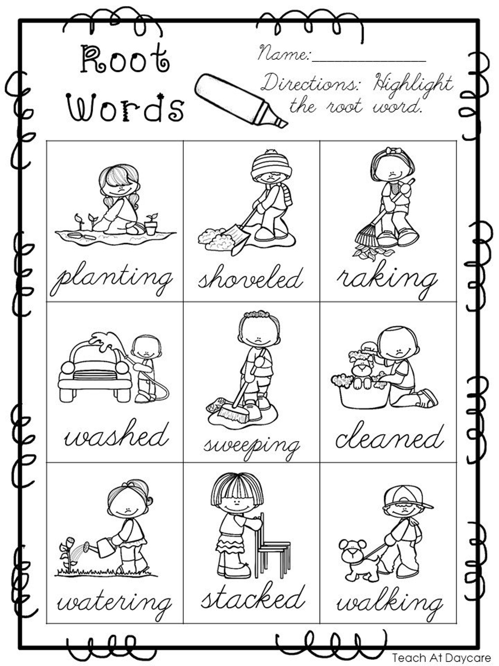 10 Printable Cursive Root Words Worksheets. 1st-3rd Grade ELA ...