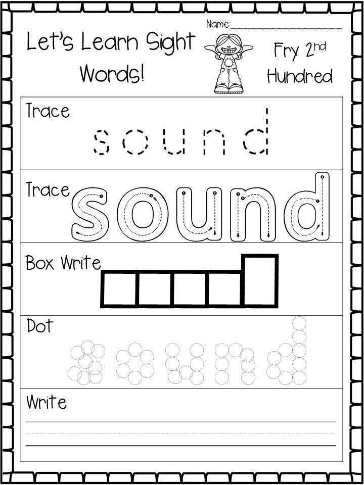 100 Printable Let's Learn Fry 2nd Hundred Sight Words Worksheets. 2nd ...