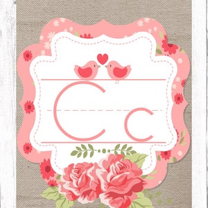 26 Printable Shabby Chic Alphabet Posters. 8x10 Classroom Accessories ...