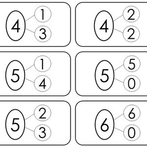 120 Printable Number Bond Flashcards. Numbers 1-20. Preschool Thru ...
