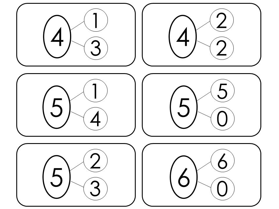 120 Printable Number Bond Flashcards. Numbers 1-20. Preschool | Etsy