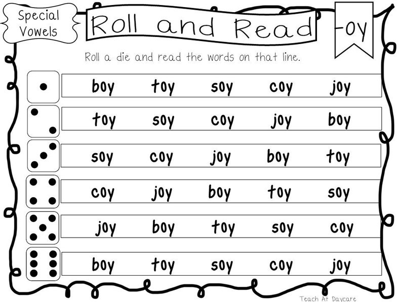 10 Printable Roll and Read Special Vowel and Double Vowel | Etsy Australia
