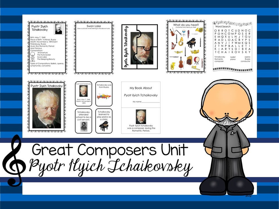 Pyotr Ilyich Tchaikovsky Great Composer Unit. Music Appreciation. - Etsy
