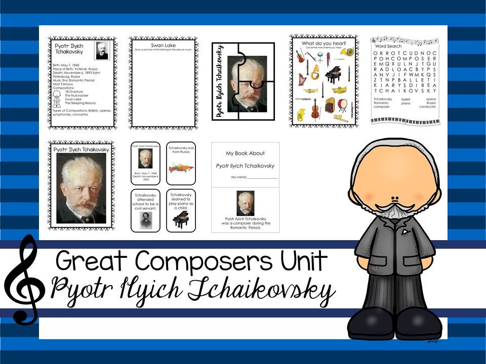 Pyotr Ilyich Tchaikovsky Great Composer Unit. Music | Etsy