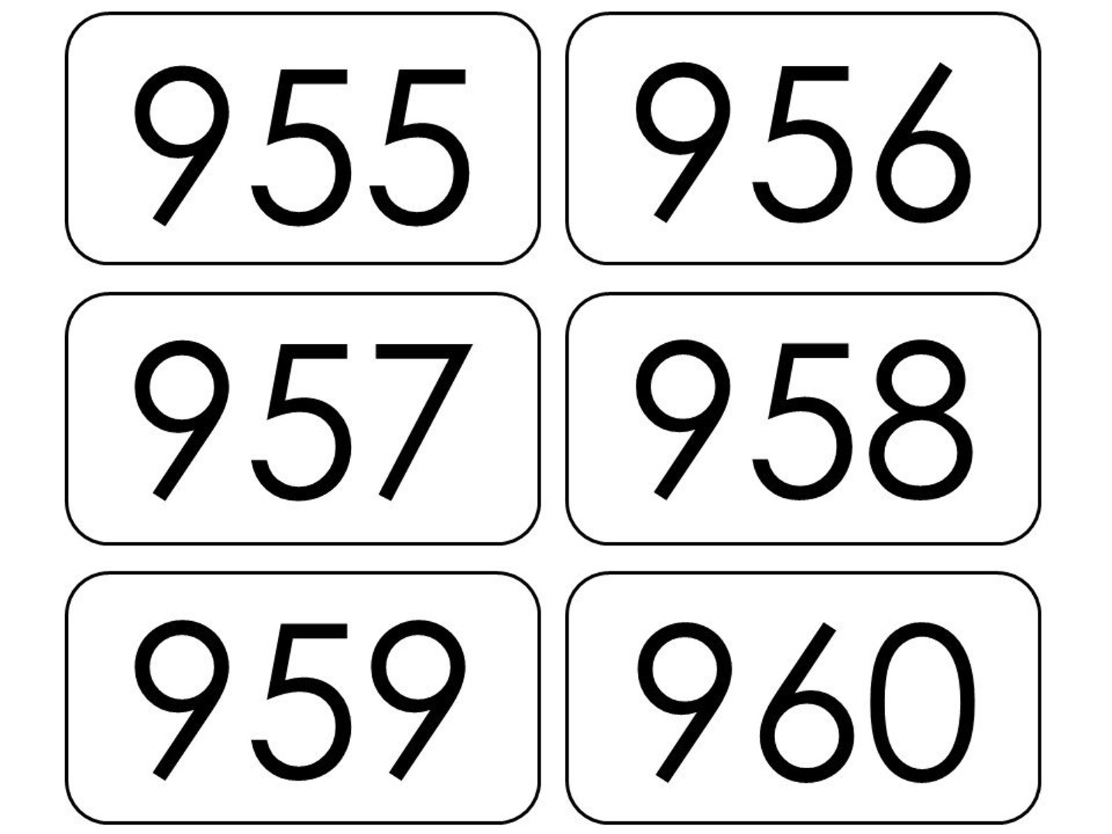 100 Printable Numbers 901-1000 Flashcards. Preschool Thru - Etsy