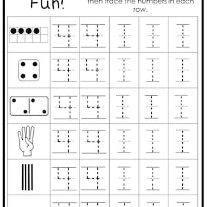 10 Printable Number Fun-subitizing 1-20 Worksheets. | Etsy Canada