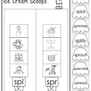 10 Printable 3 Letter Blends and Trigraphs Ice Cream Worksheets ...