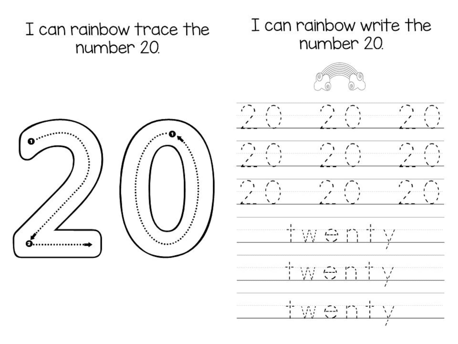 20 Number Mini Books Printable Worksheets in a ZIP File. | Etsy