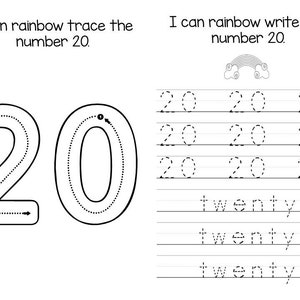 20 Number Mini Books Printable Worksheets in a ZIP File. Preschool-1st ...