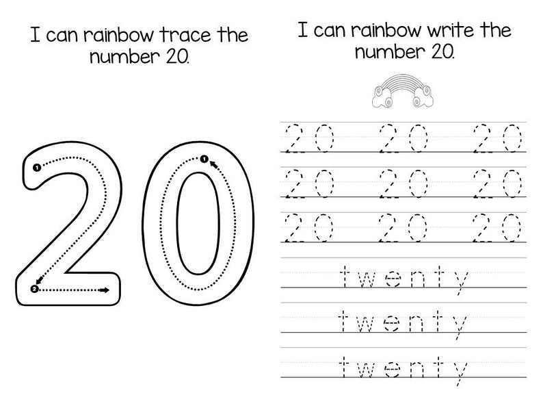 20 Number Mini Books Printable Worksheets in a ZIP File. - Etsy