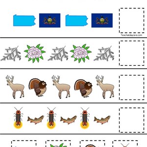 30 Pennsylvania State Symbols Themed Learning Games Download. ZIP File ...
