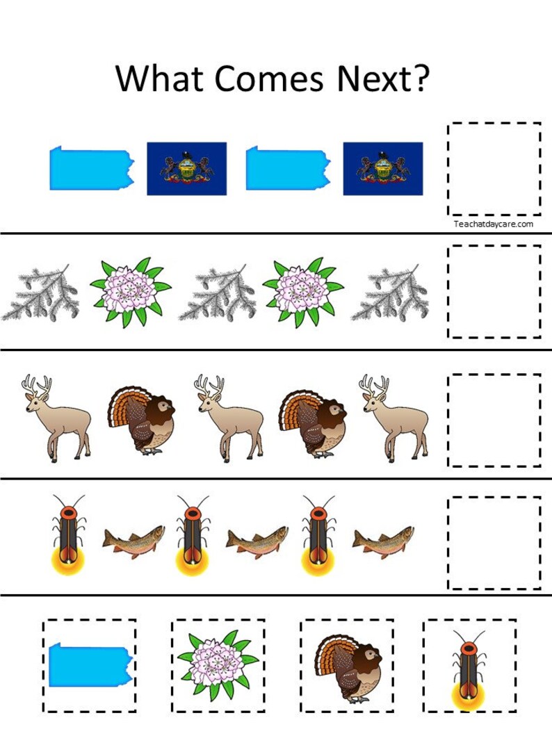 30 Pennsylvania State Symbols Themed Learning Games Download. | Etsy