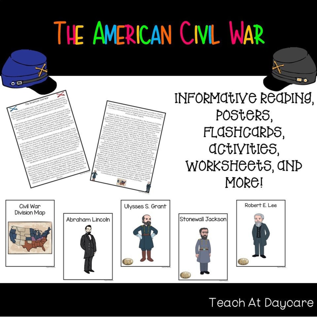 The American Civil War Educational Study Unit and Lesson. Worksheets ...