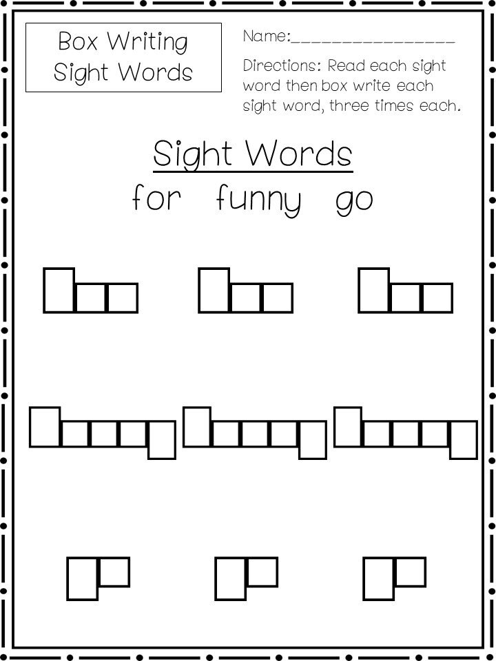 40 Printable Dolch Pre-primer Box Writing Worksheets. | Etsy Canada