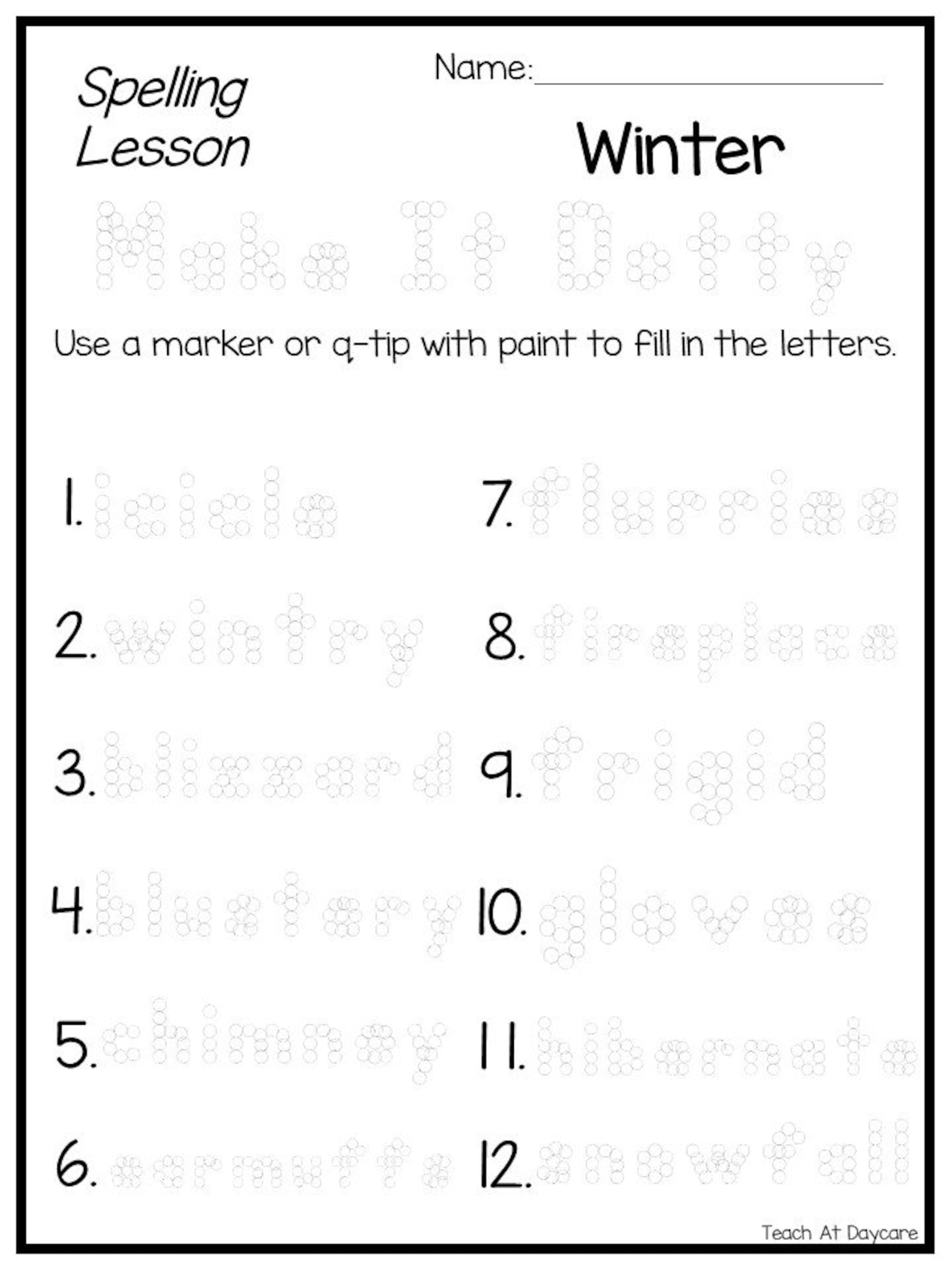 Second Grade Winter Themed Words Spelling Activity. - Etsy