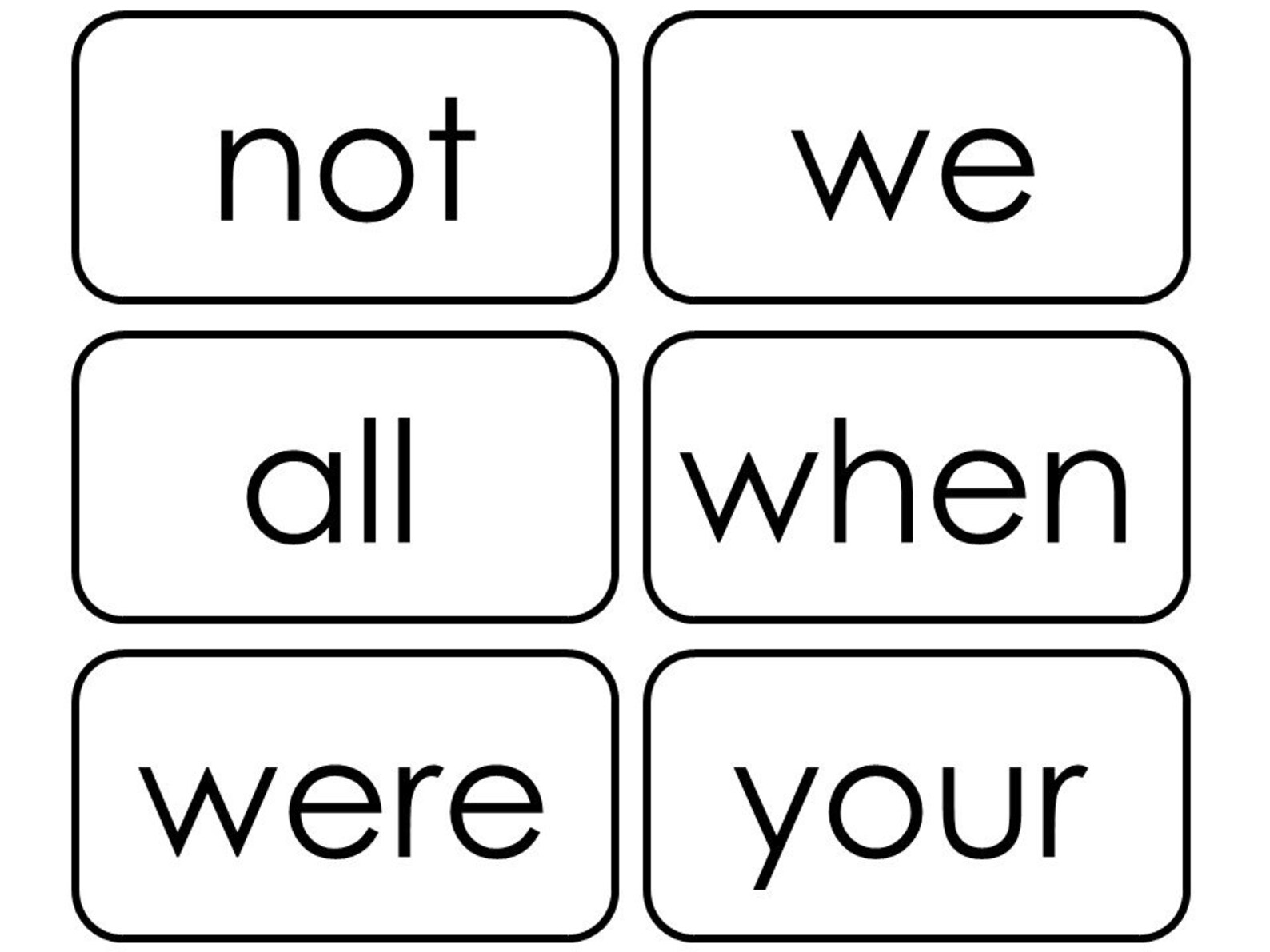 100 Printable Fry's First Hundred Sight Word Flashcards. | Etsy UK