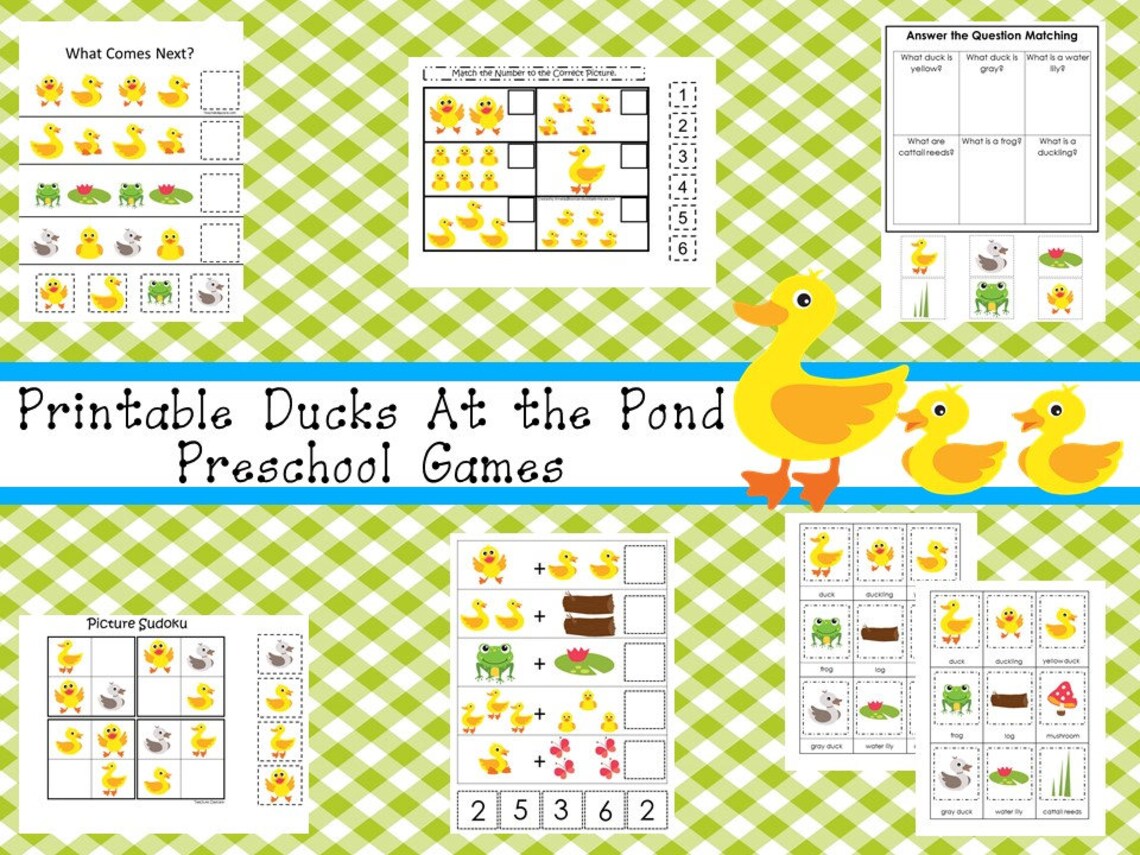 30 Ducks at the Pond Preschool Educational Learning Games - Etsy