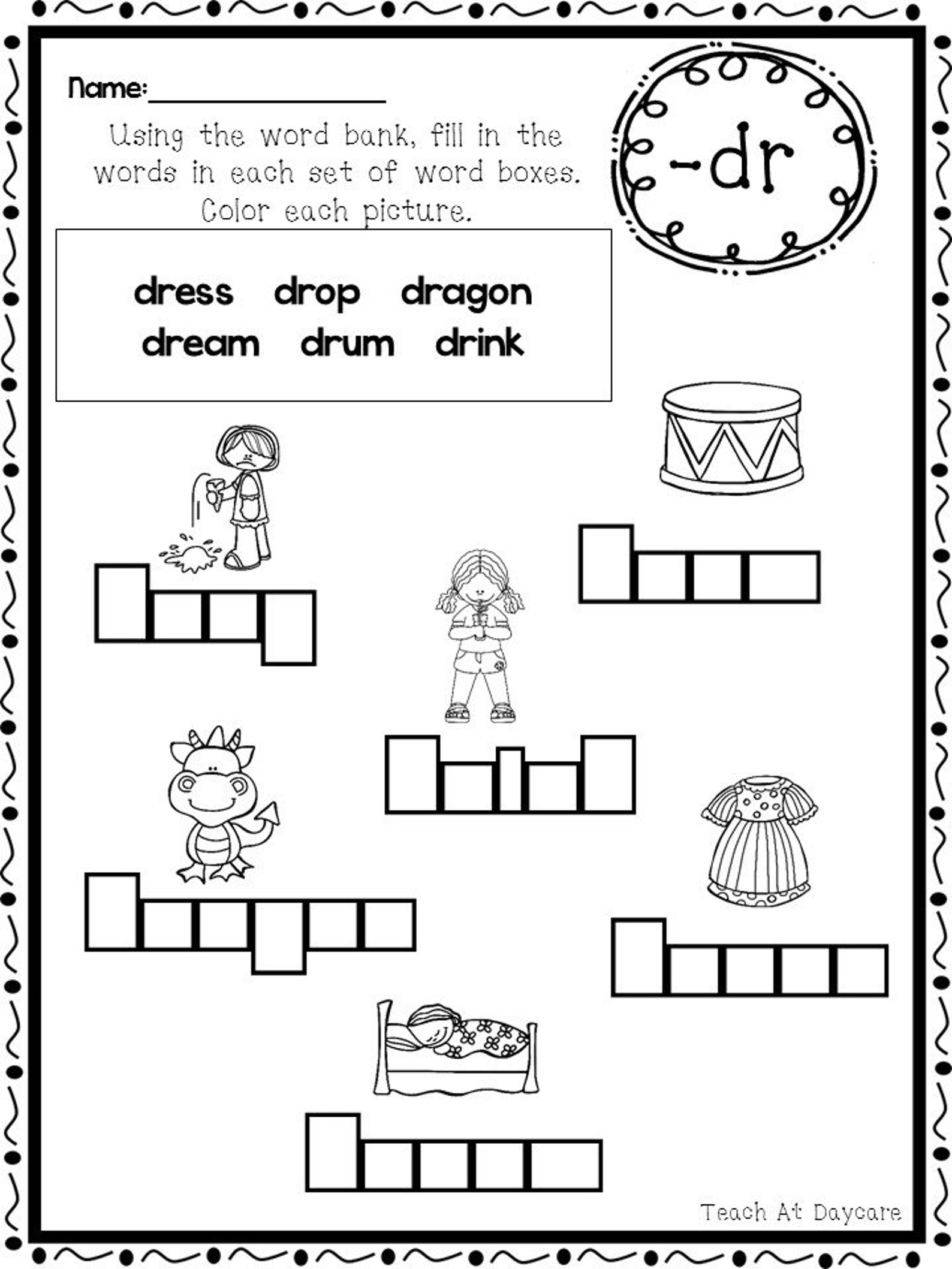 20 Printable Blends Box Writing Worksheets. Kindergarten-2nd Grade ELA ...