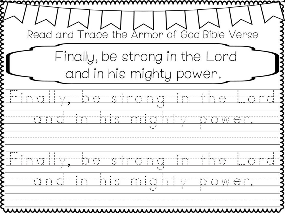 Ephesians 6:10-20 Armor of God Bible Verse Tracing and - Etsy