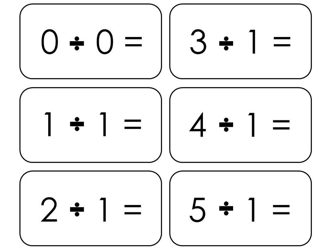 158 Printable Division Flashcards. Numbers 0-12. 1st Grade Thru 5th ...