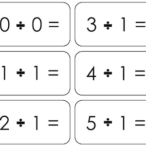 158 Printable Division Flashcards. Numbers 0-12. 1st Grade Thru 5th ...