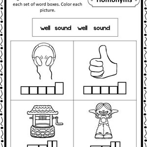 10 Printable Homonyms and Homophones Box Write Worksheets. 1st-2nd ...