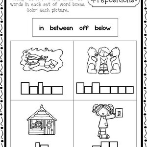 9 Printable Prepositions Box Writing and Tracing Worksheets. 1st-3rd ...