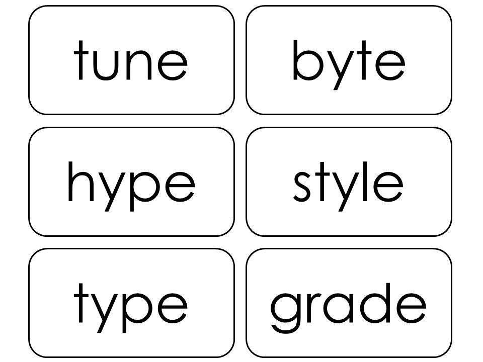 100 Printable Silent 'E' Words Flashcards. ELA, Speech, Reading ...