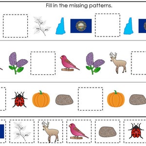 30 New Hampshire State Symbols Themed Learning Games Download. ZIP File ...